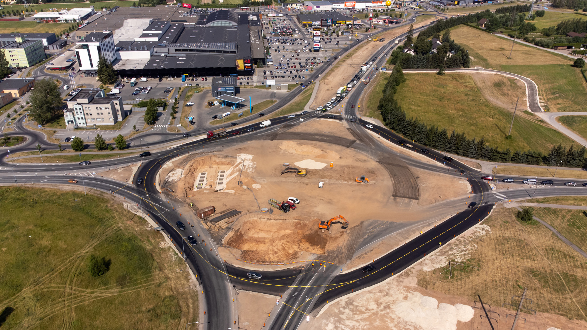 Construction work on western bypass road in Tartu - GRK